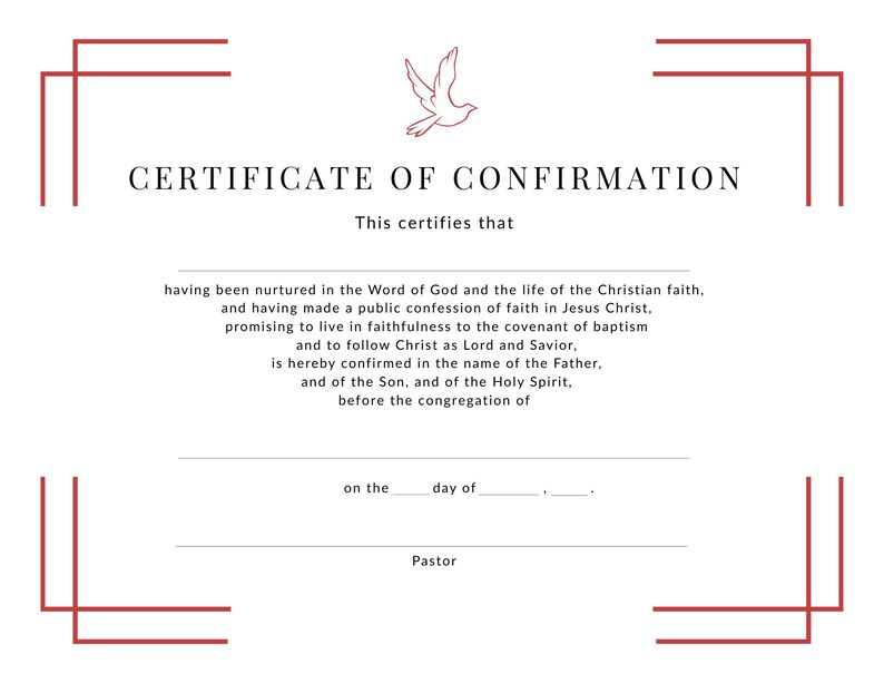 Editable Confirmation Certificate – Instant Download + Canva Template ...