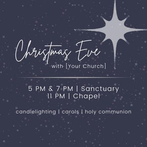 Christmas Eve Service Square Canva Template, Customizable Church Event ...