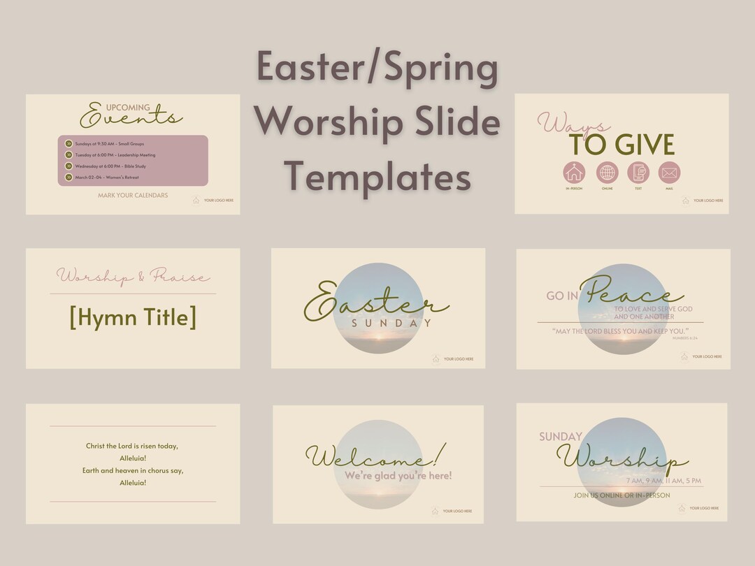 Worship Canva Templates - Easter Sunday, Easter Season, Spring ...