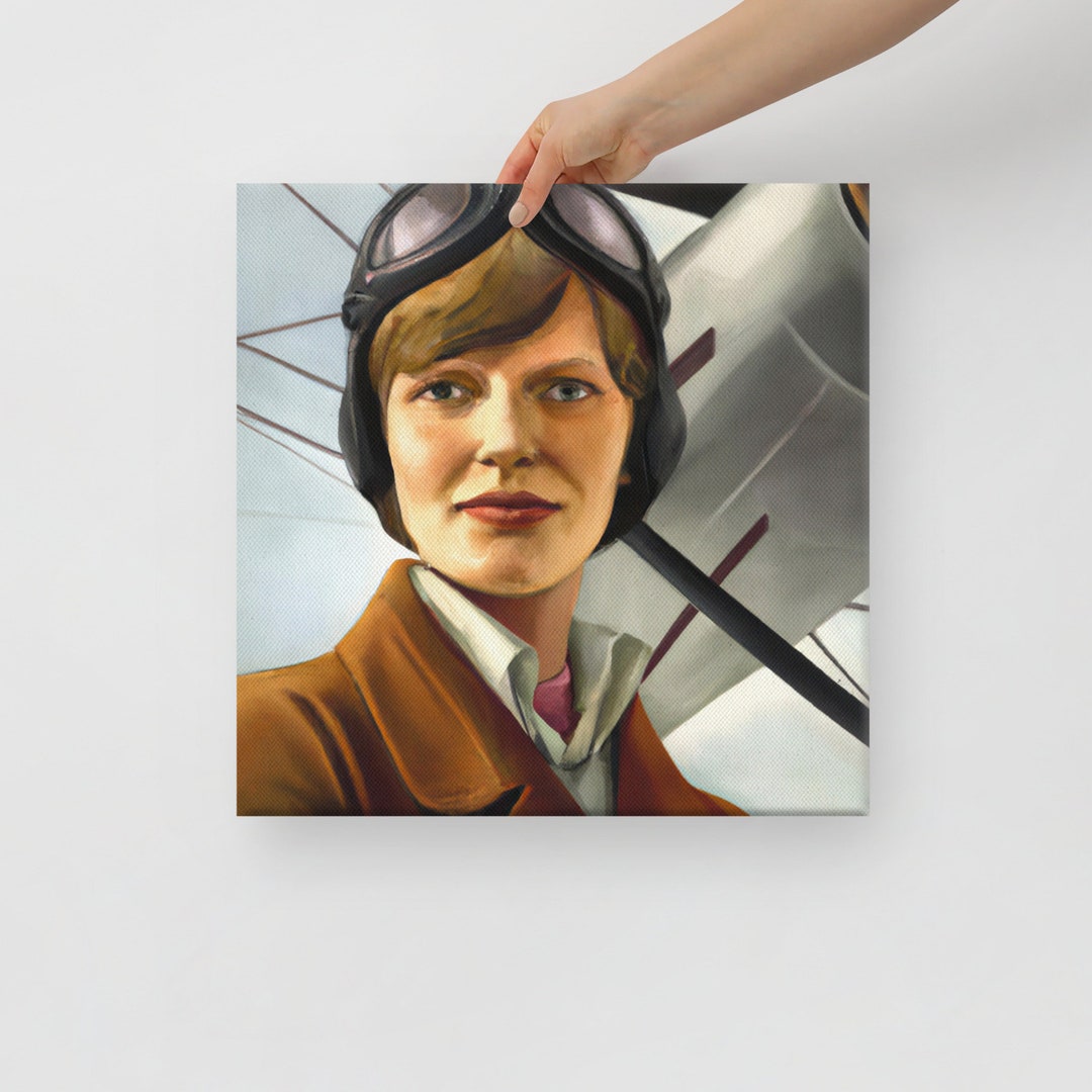 Canvas Art Print of Aviator Amelia Mary Earhart - Etsy