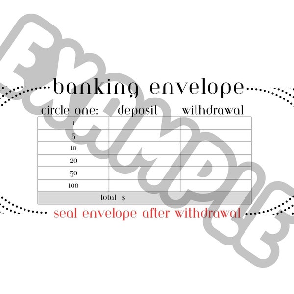 Printable Cash Deposit Slip - Etsy