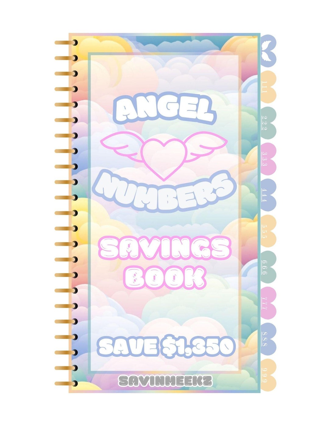 Angel Numbers Savings Book: Digital Planner, Savings Challenge ...