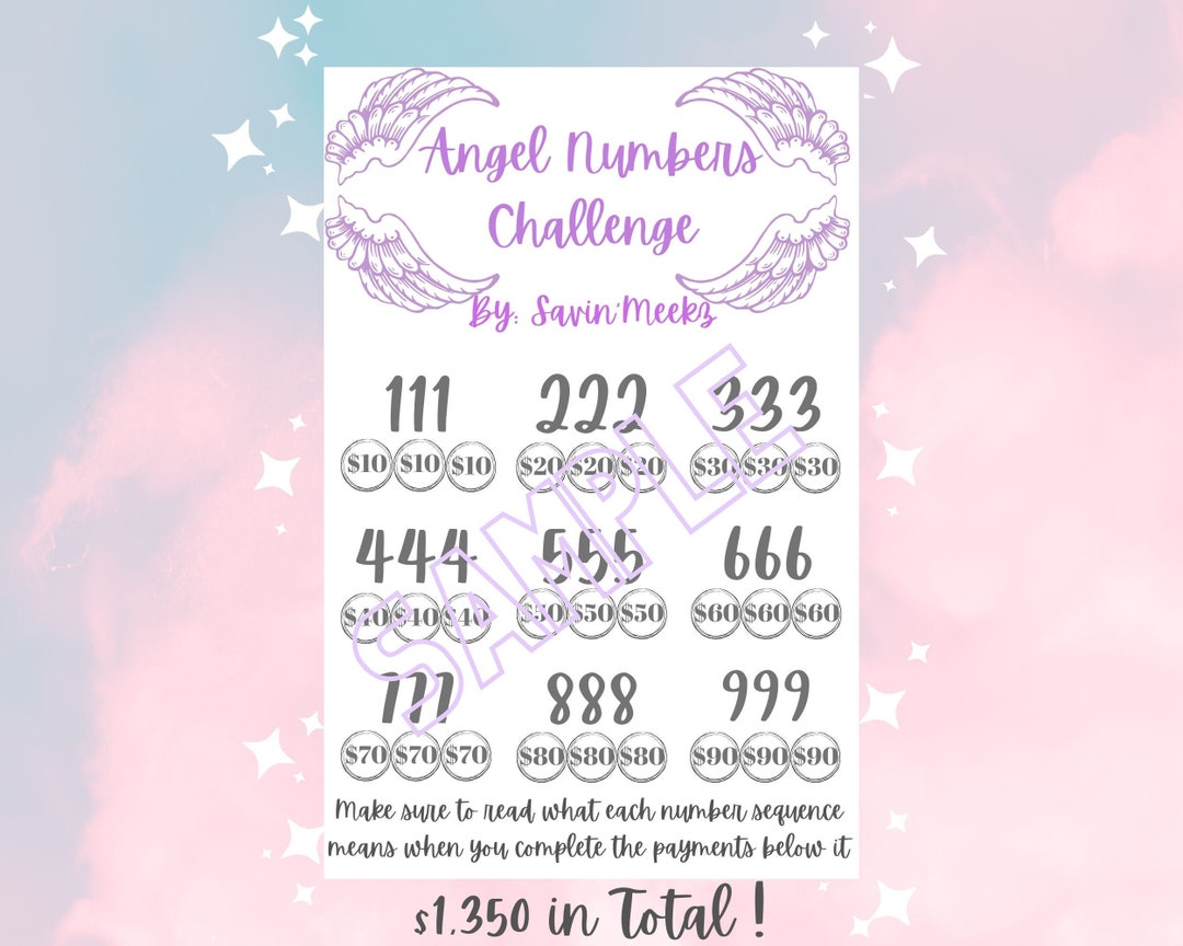Angel Numbers Savings Challenge: Printable Budget Binder (digital ...