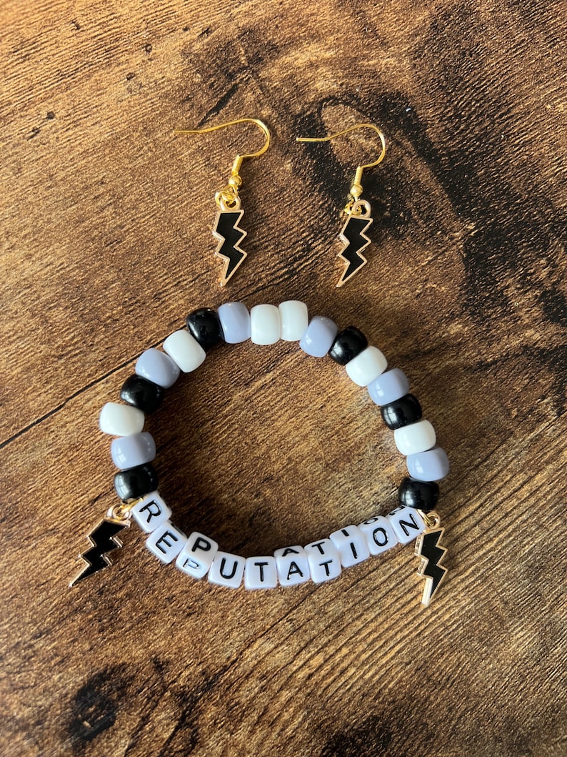 Taylor Swift-inspired Reputation Bracelet & Earrings Set - Etsy