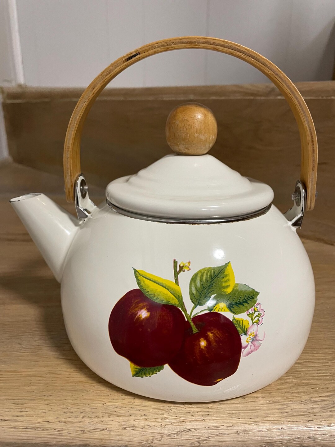 China Pearl Metal Teapot Apple Pattern - Etsy