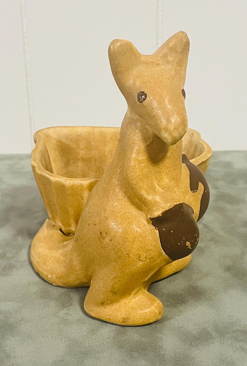 Rare Midcentury Niloak Pottery Polar Bear Planter and Kangaroo Planter ...