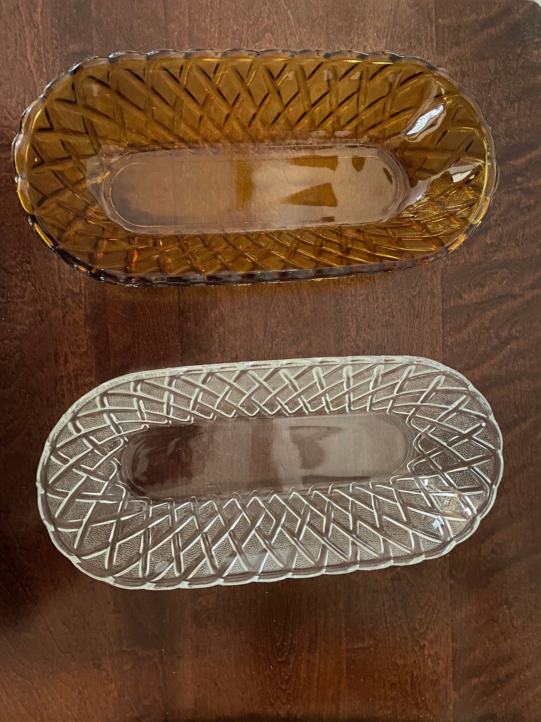 Serving Dish Set Indiana Pretzel Glass - Etsy