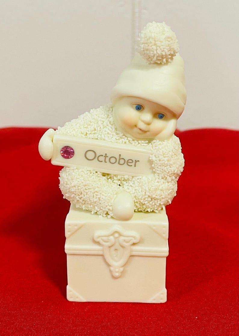 Vintage Rare Snowbabies Birthday "smile to Treasure" Swarovski Crystal ...