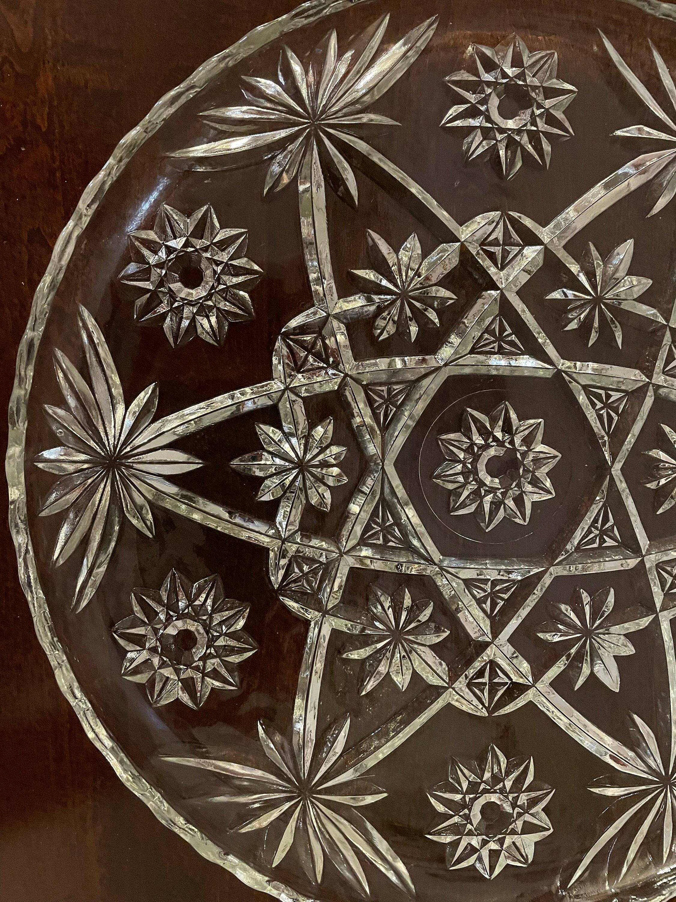 Small Platter Star of David Early American Pressed Glass - Etsy