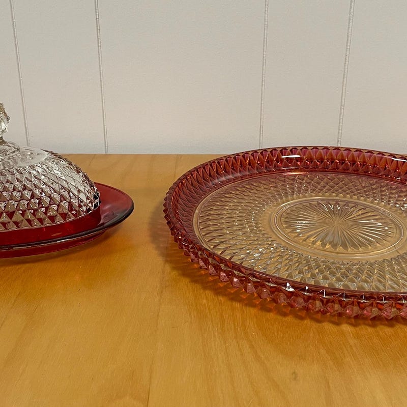 Ruby Glass Platter - Etsy