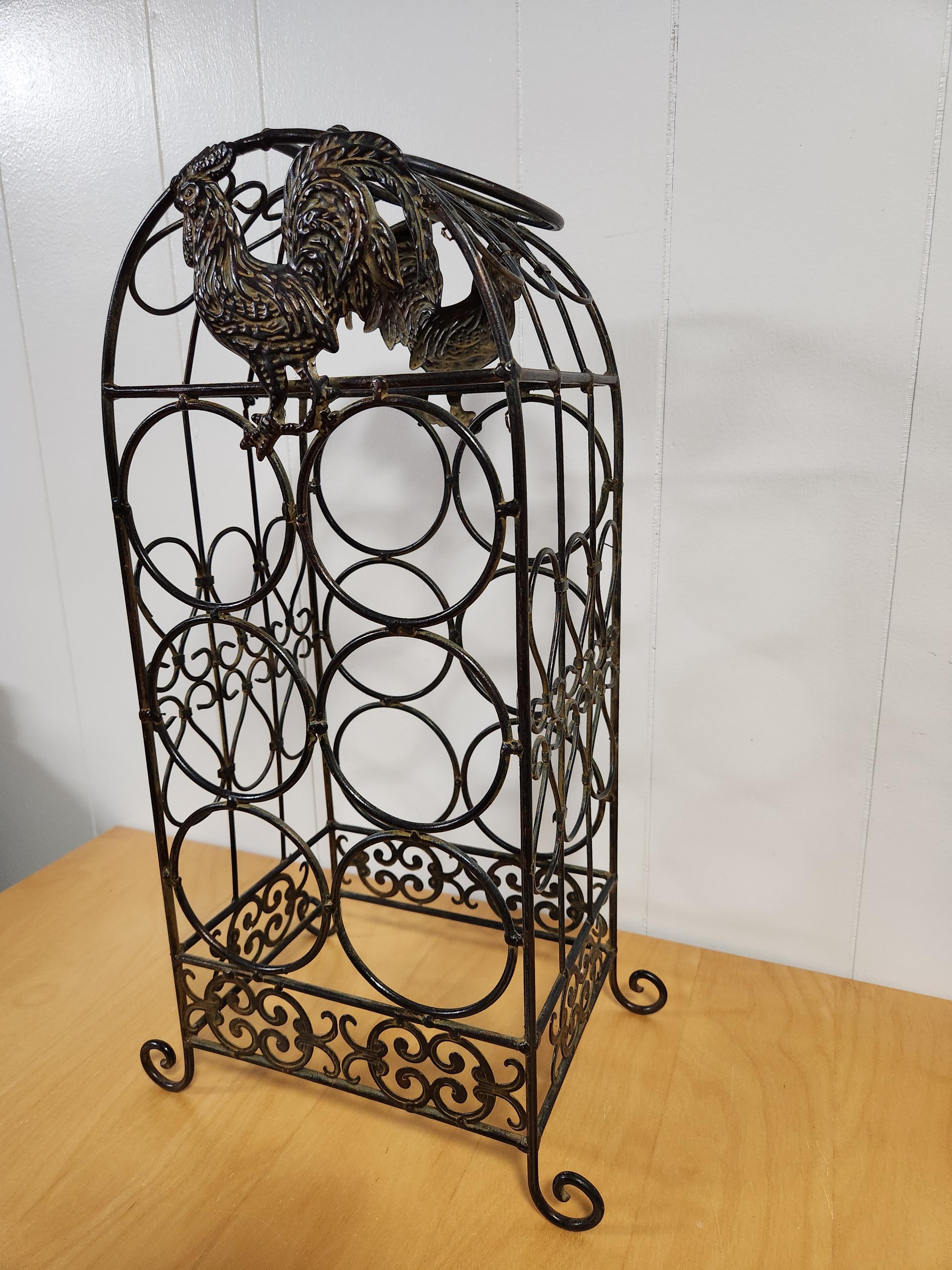 Metal Rooster Wine Rack (6 Bottles) - Etsy