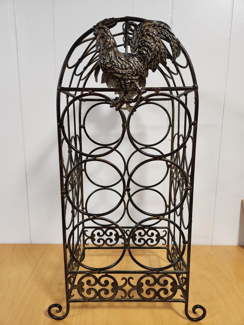 Metal Rooster Wine Rack (6 Bottles) - Etsy