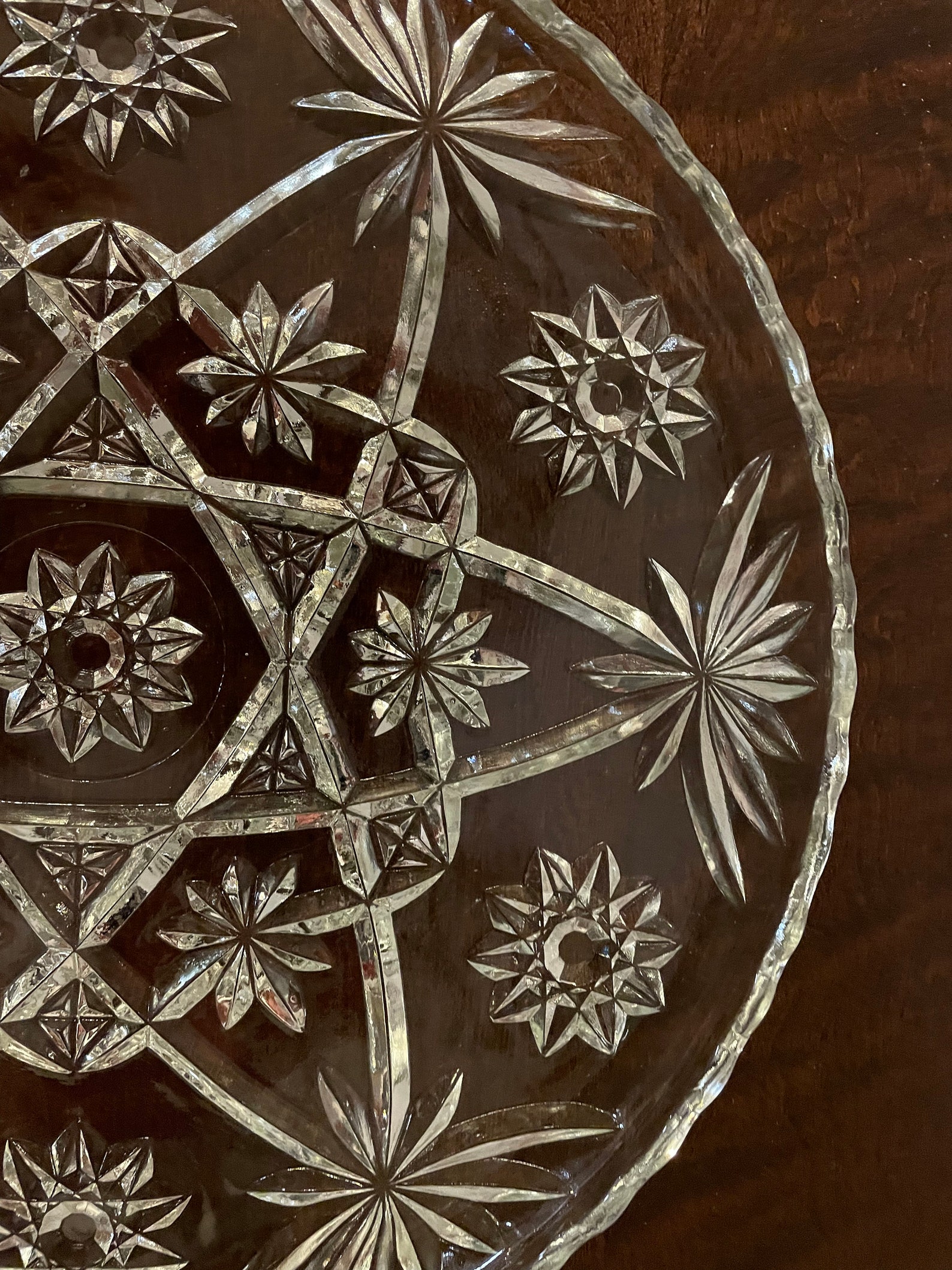 Small Platter Star of David Early American Pressed Glass - Etsy