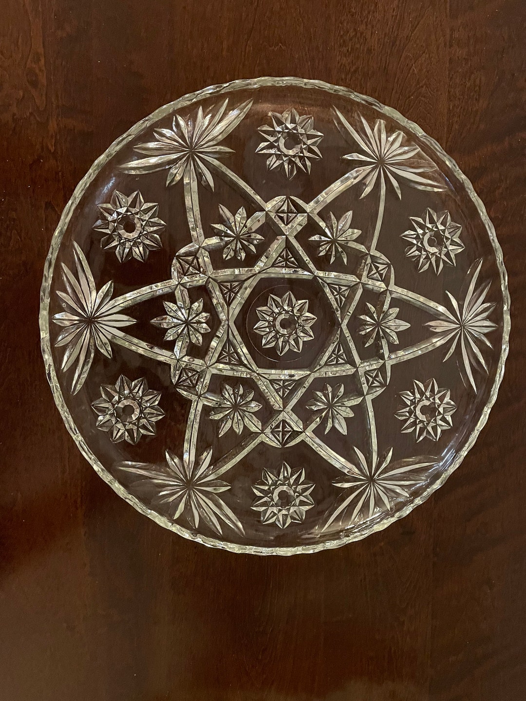 Small Platter Star of David Early American Pressed Glass - Etsy