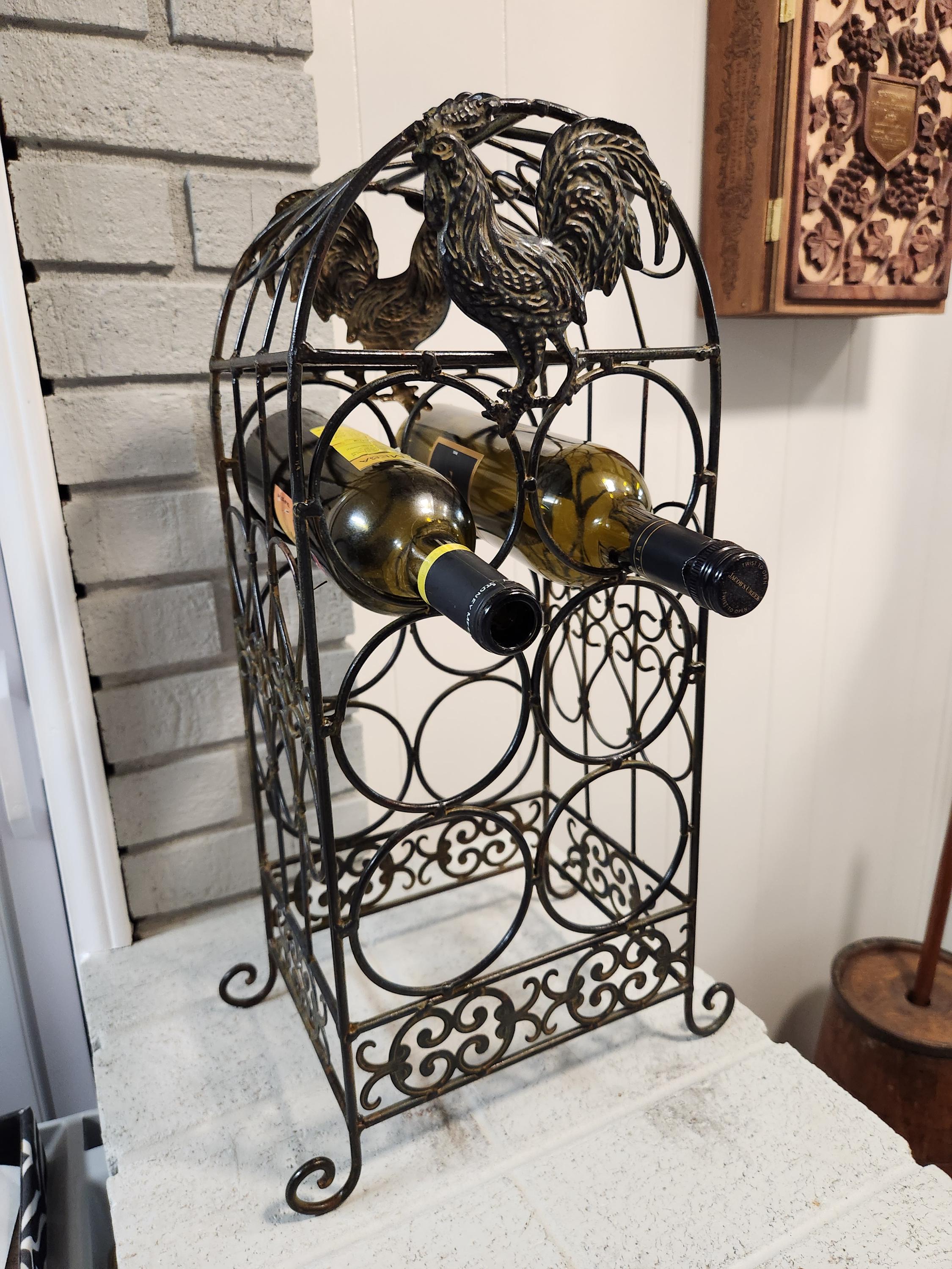 Metal Rooster Wine Rack (6 Bottles) - Etsy