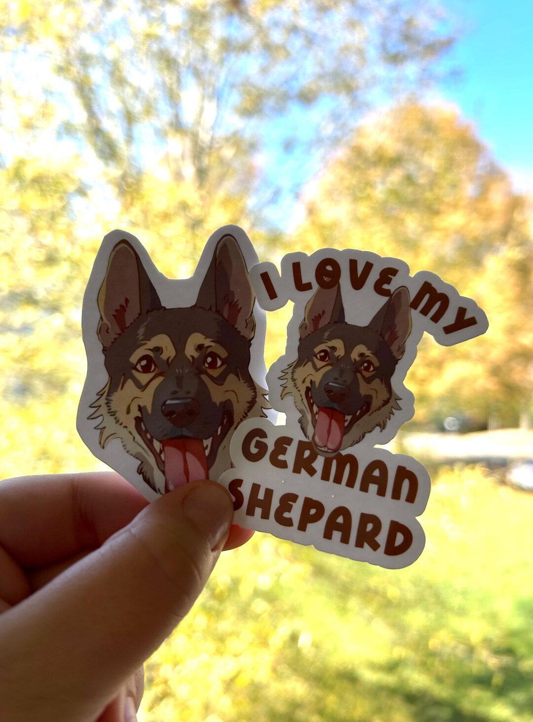 Waterproof, Studio Ghibli-inspired 'I Love My German Shepard' Sticker ...
