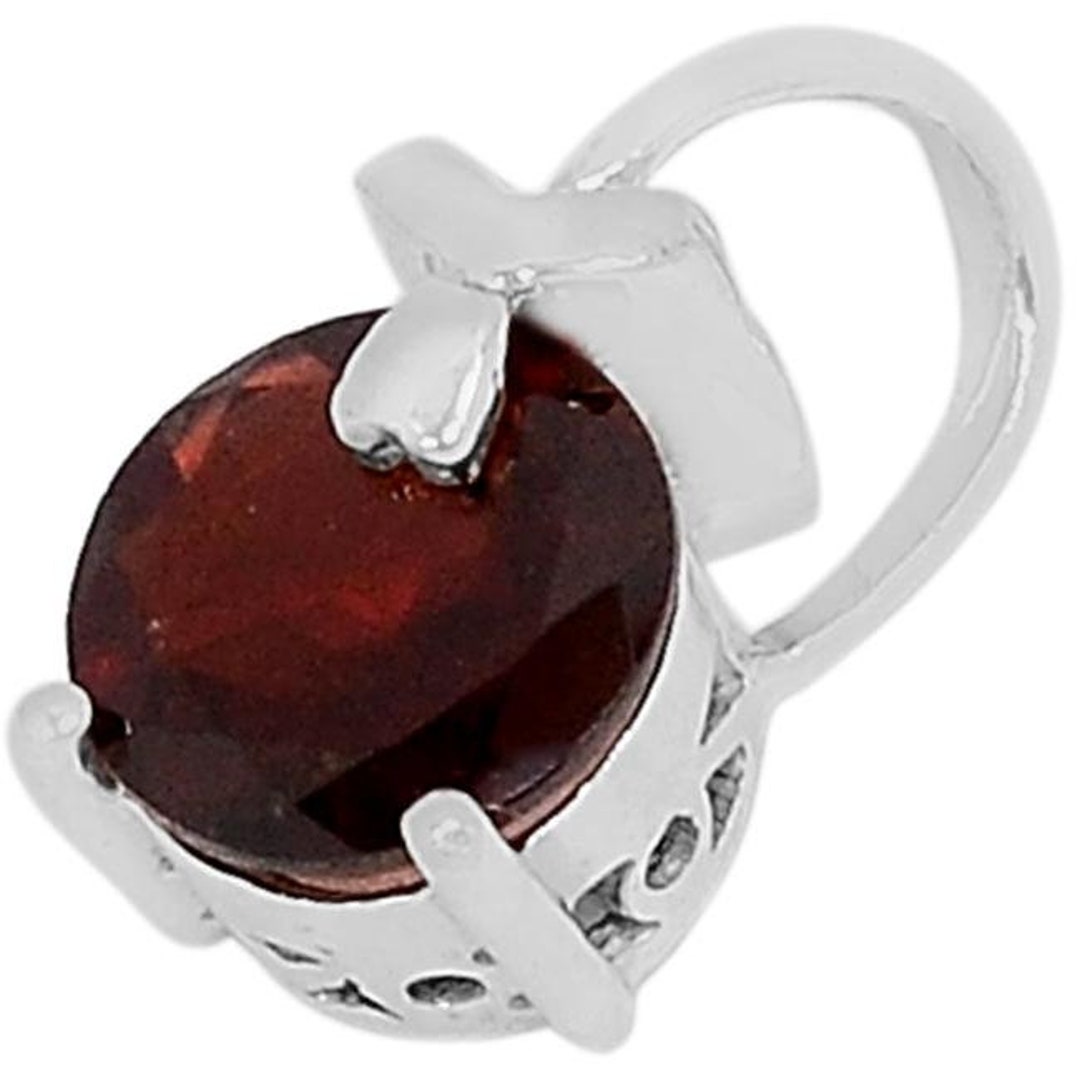 Natural Pyrope Garnet 925 Solid Sterling Silver Pendant 20mm - Etsy