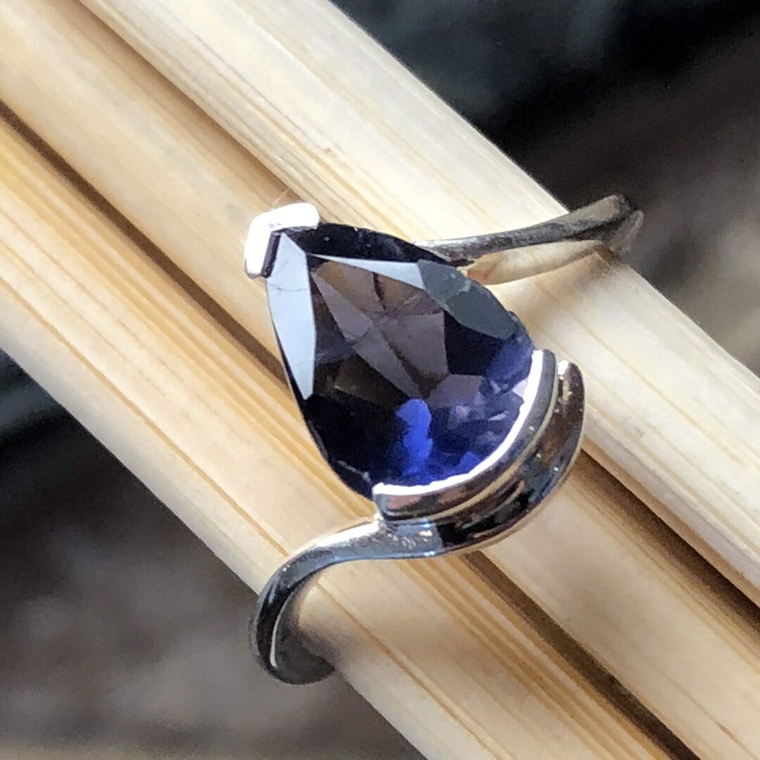Natural Iolite Sterling Silver Ring - Water Sapphire, 1ct - Etsy