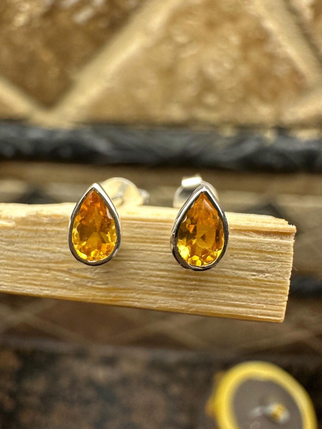 Natural Mandarin Orange Garnet 925 Solid Sterling Silver Earrings 5mm ...