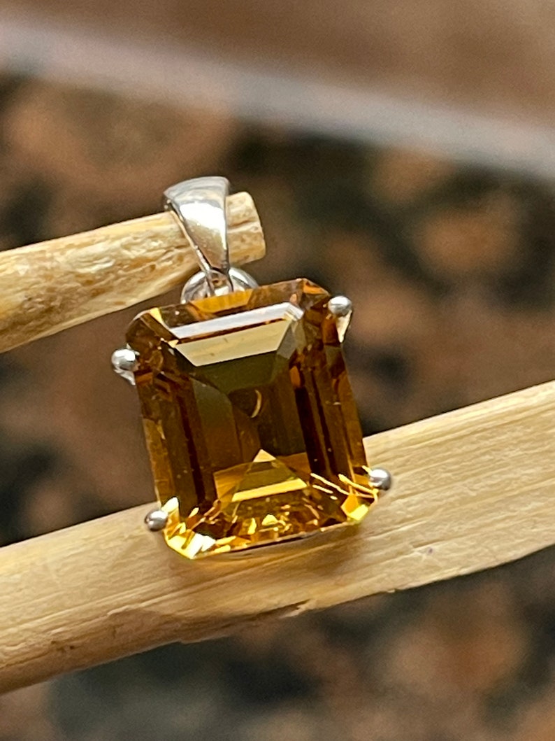 Natural Cognac Quartz 925 Solid Sterling Silver Pendant 18mm - Etsy