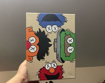 Kaws Cartoon Painting - Etsy