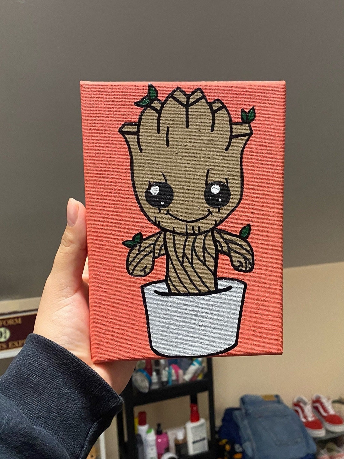 Baby Groot Cartoon Painting 7x5 - Etsy