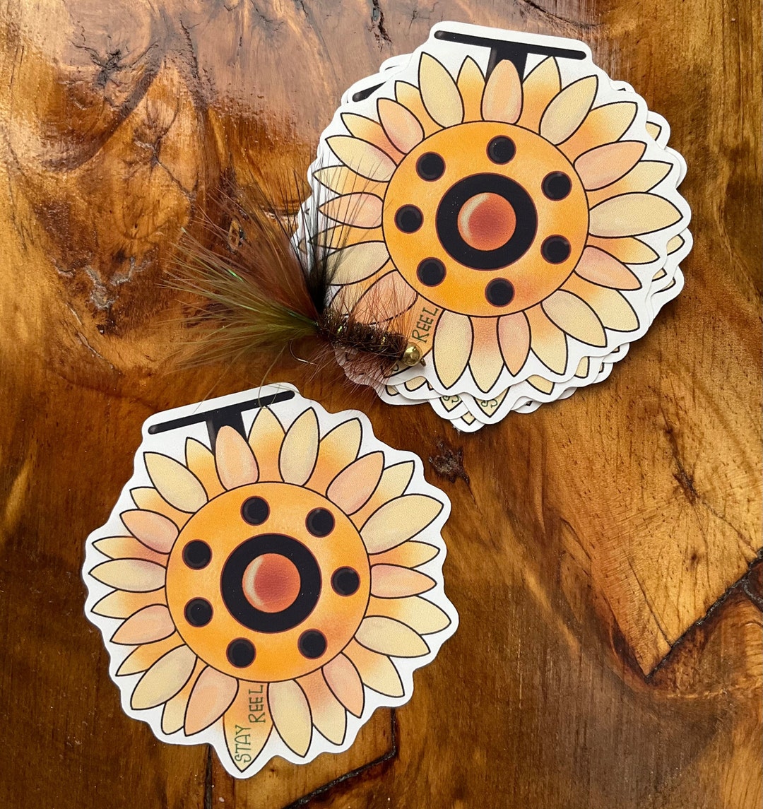 Sunflower Reel Sticker - Etsy