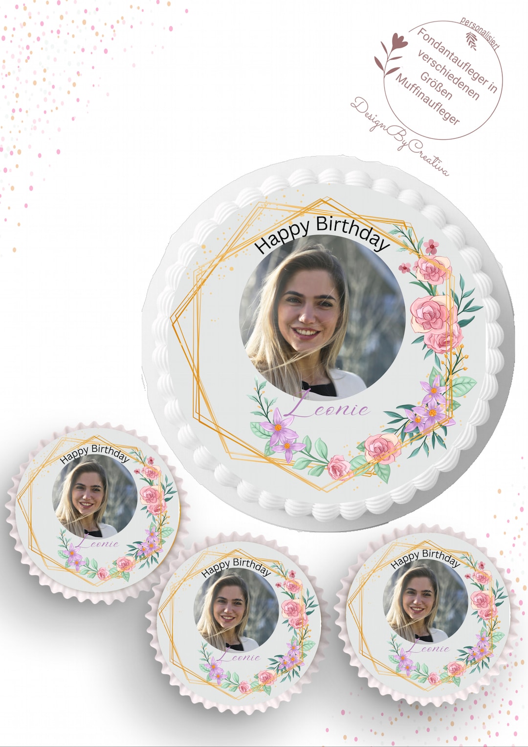 Personalizable Cake/cake Topper Made of Wafers or Fondant Paper for ...