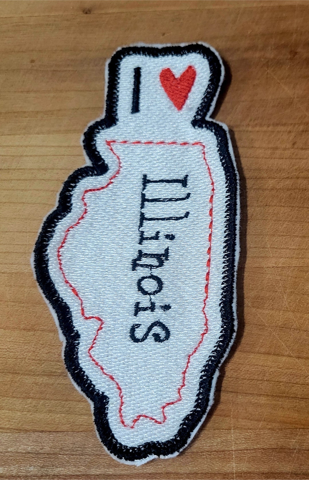 I Love Illinois Embroidered Patch Design - Etsy