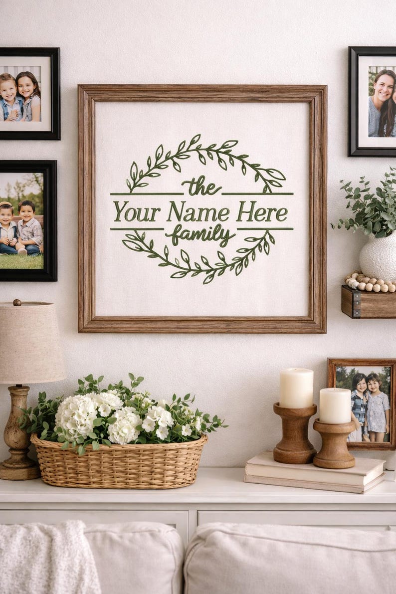 Family Embroidery Design | Custom Family Name Machine Embroidery File ...