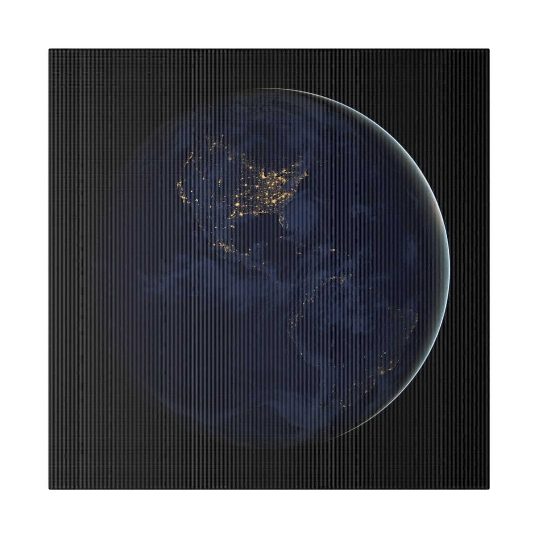 Earth at Night Canvas - Matte Canvas, Stretched With 0.75" Sides - Etsy