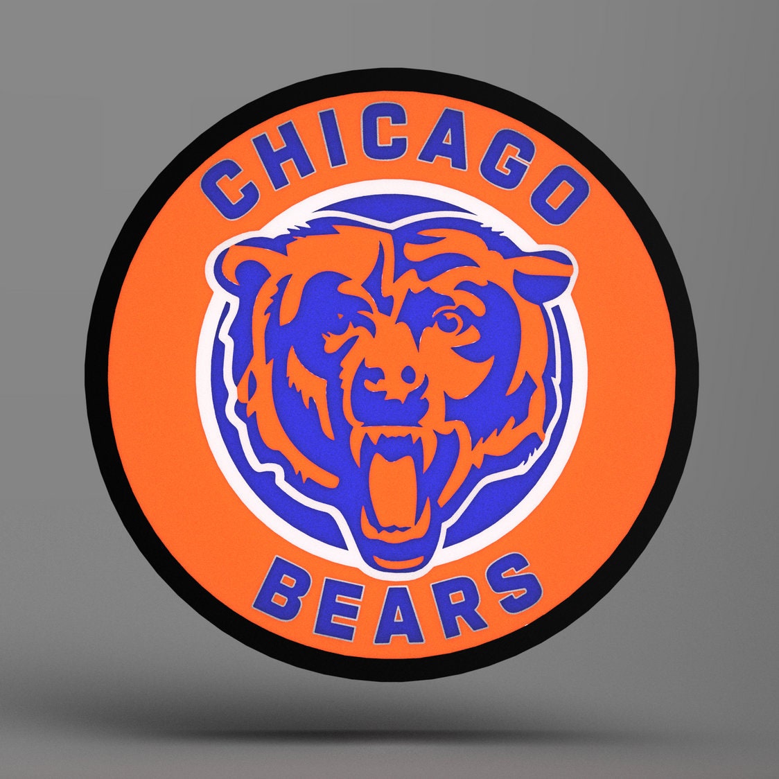 Chicago Bears Round Logo Inspired LED Lightbox Lamp/sign - Etsy