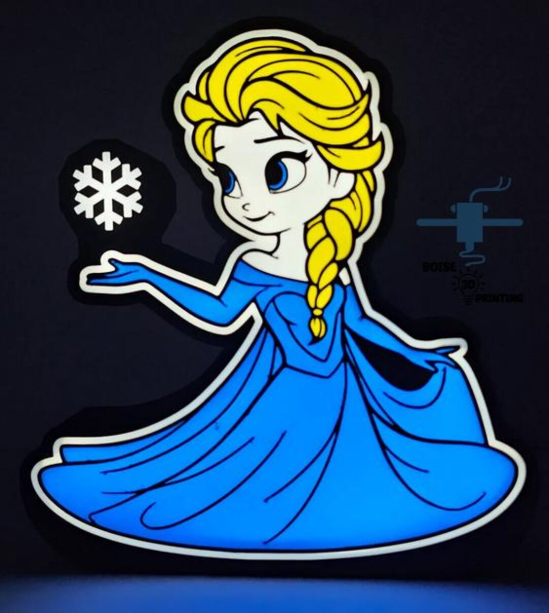 Elsa frozen Disney Inspired LED Lightbox Lamp / Sign - Etsy