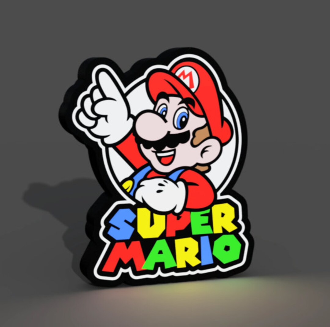 Mario From Super Mario Brothers Inspired LED Lightbox Sign/lamp - Etsy