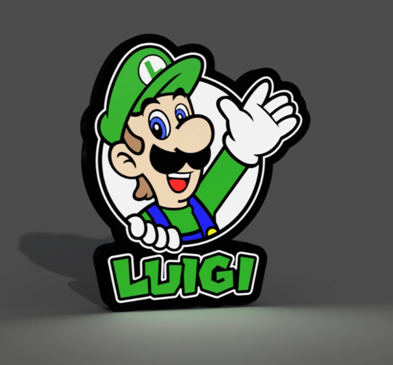 Luigi From Super Mario Brothers Inspired LED Lightbox Sign/lamp - Etsy