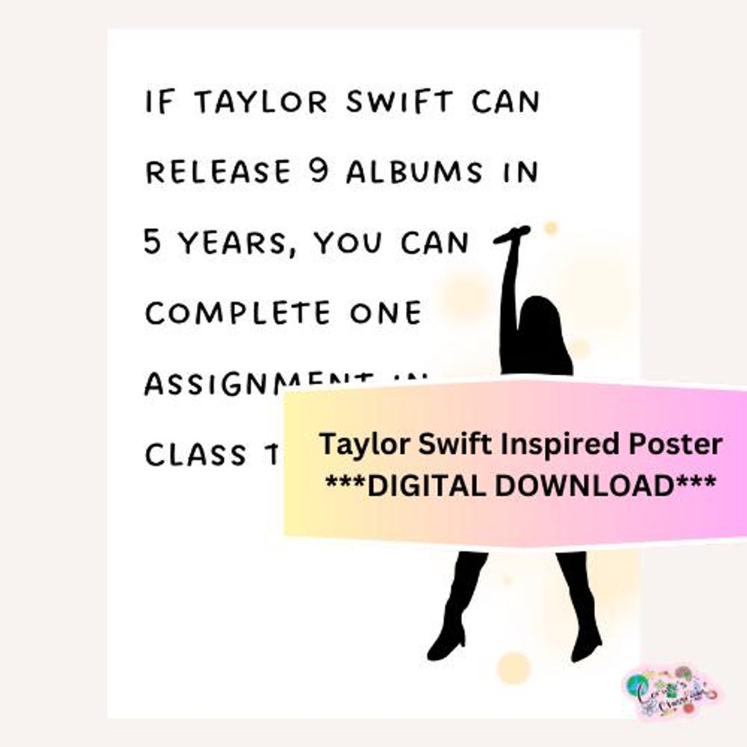 Taylor Swift Inspired Motivational Poster for Classroom, Teacher ...