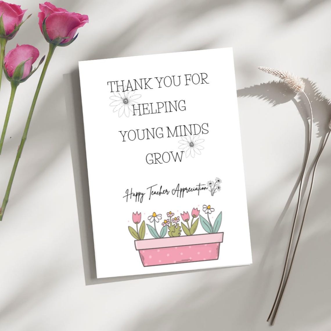 Editable Teacher Appreciation Card Printable | Instant Download Thank ...