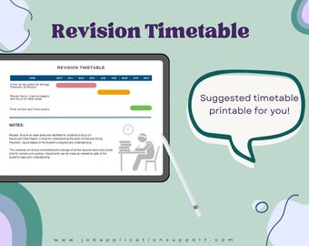 Revision Timetable - Digital Download | Fully Editable Study Planner ...