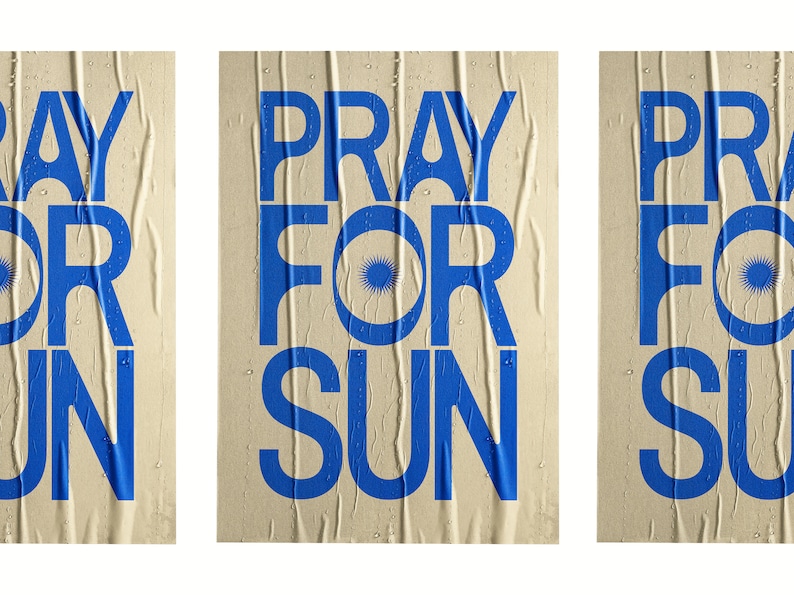 Pray for Sun Printable Wall Art, Retro Tropical Poster, Trendy Summer ...