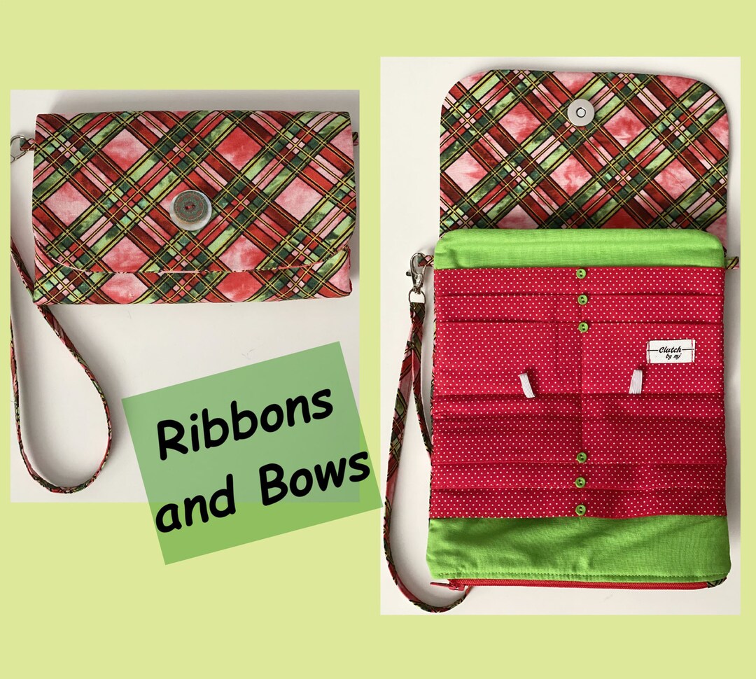Clutch Purse in Ribbons and Bows Fabric - Etsy