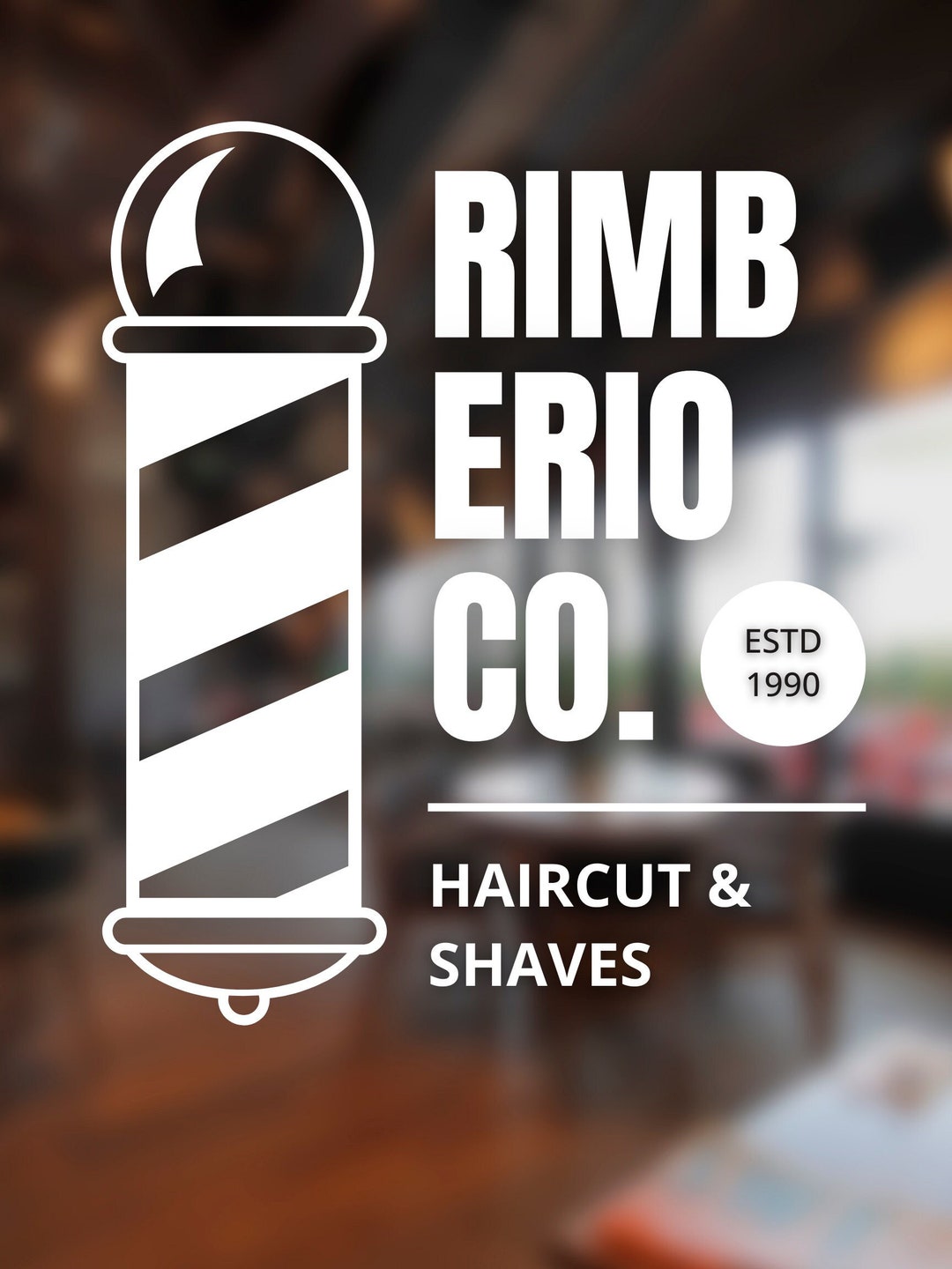 Custom Business Logo Barber Shop Window Decal Commercial Advertising ...