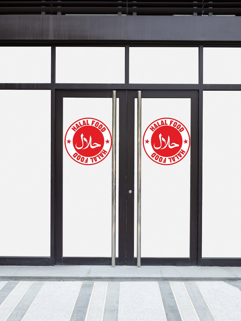 Halal Food Logo Sticker for Restaurants Food Trucks, Commercial ...