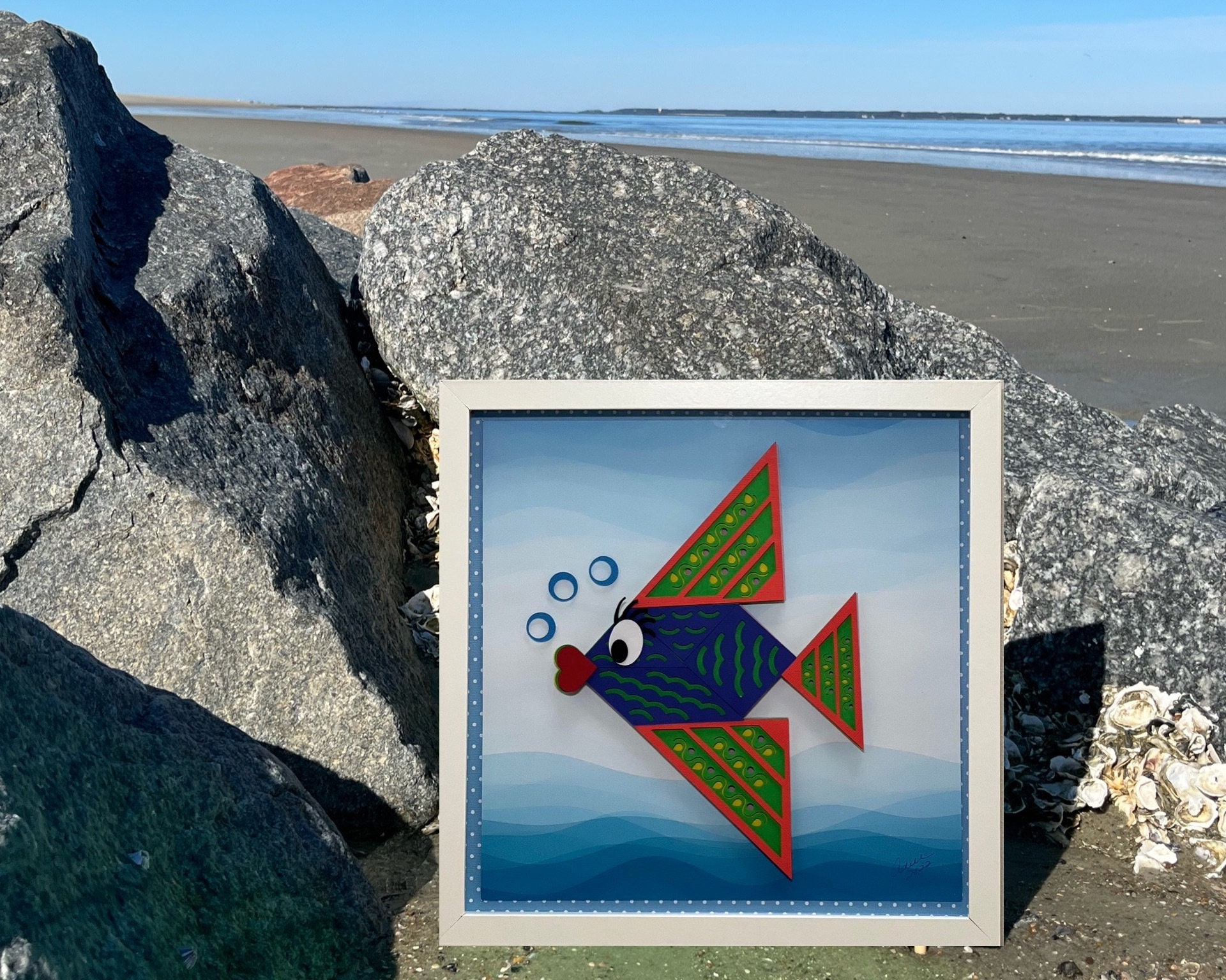 OG Rainbow Pascal Tangram Fish Collection. Paper Craft Wall Art. Great ...