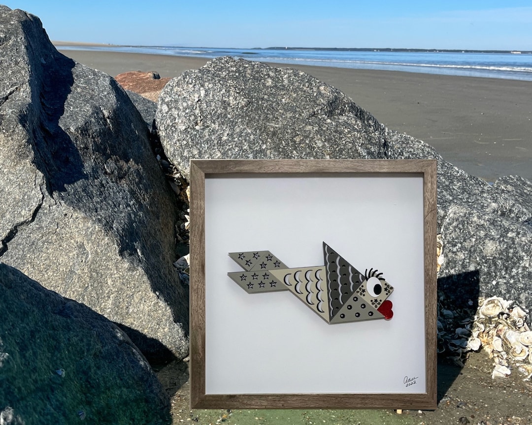 Shades of Gray Euler Tangram Fish Collection. Paper Craft Wall Art ...