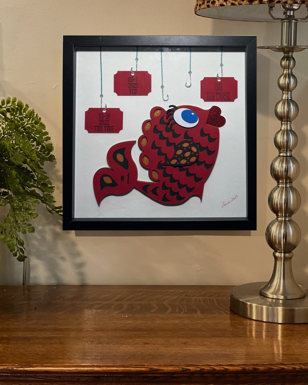 UGA Fish Alma Mater Collection. Paper Craft Wall Art. Gift. Handmade in ...