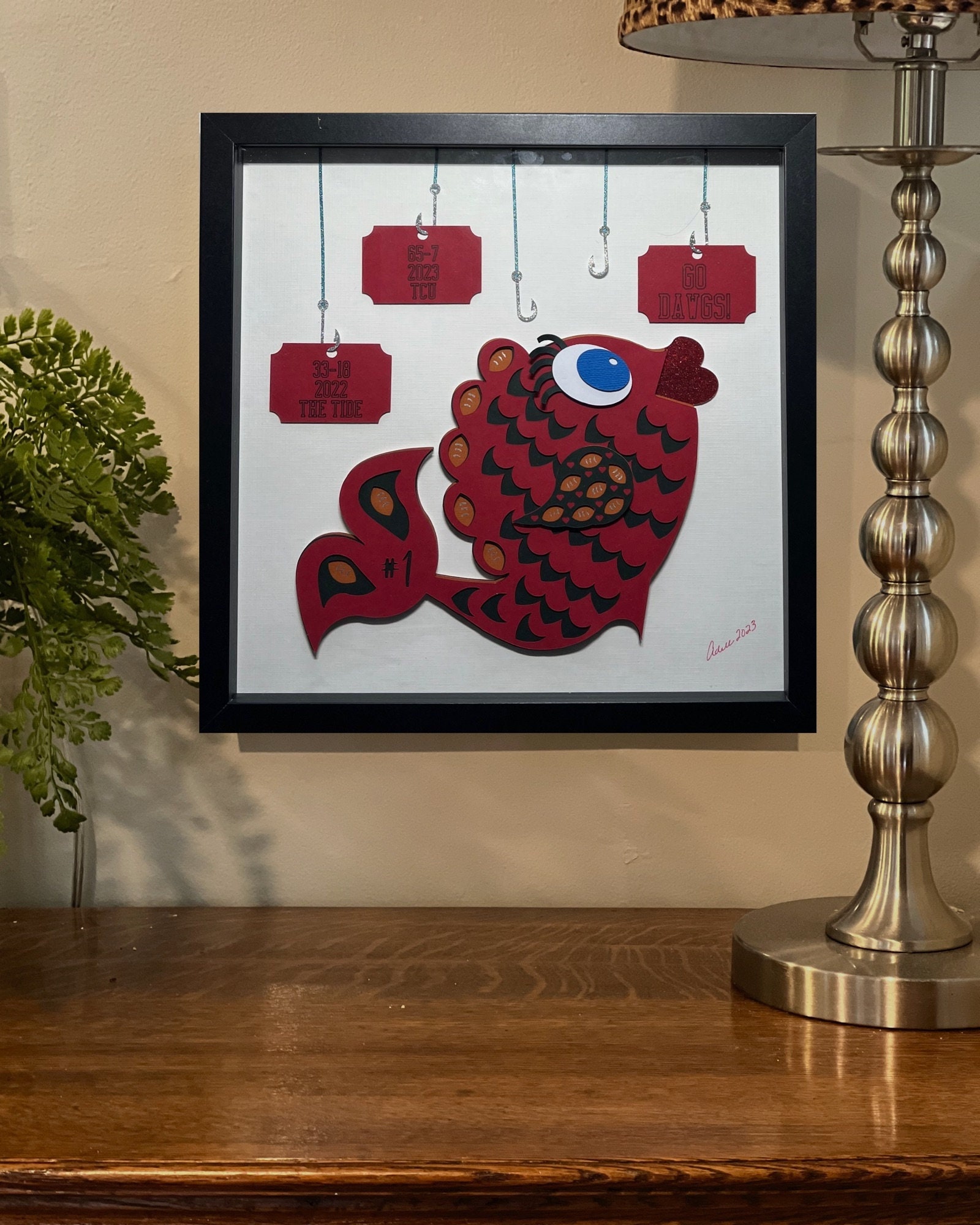 UGA Fish Alma Mater Collection. Paper Craft Wall Art. Gift. Handmade in ...