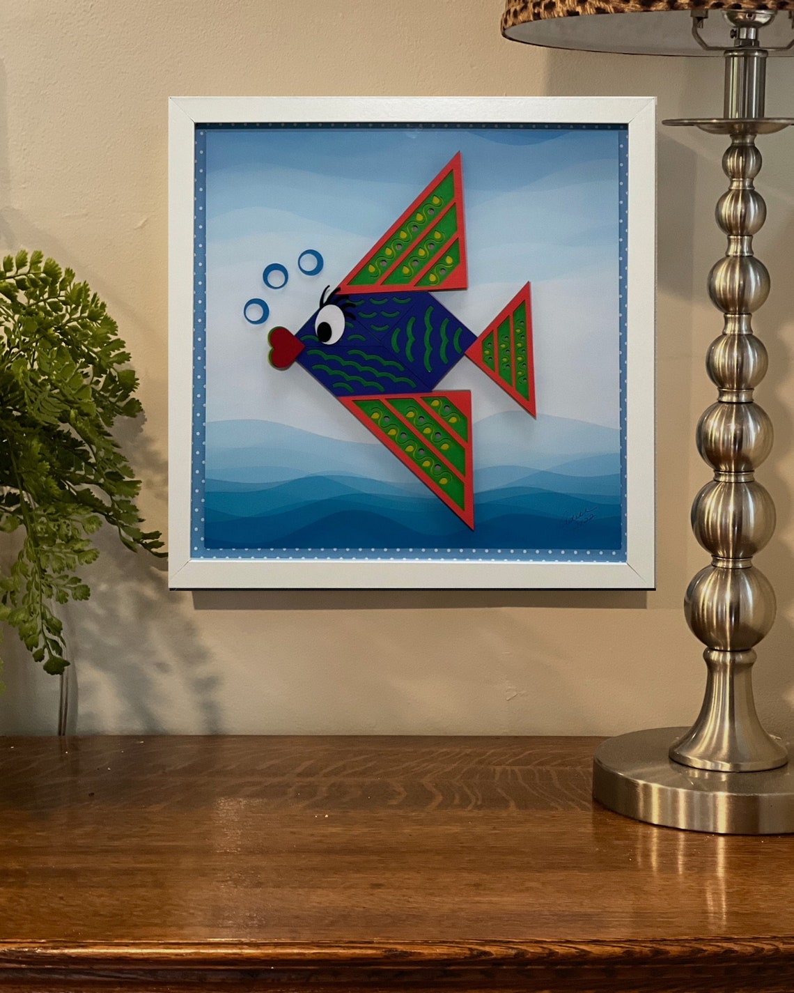 OG Rainbow Pascal Tangram Fish Collection. Paper Craft Wall Art. Great ...