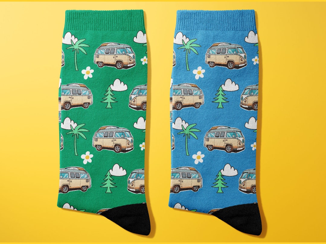 Colorful Camper Van Socks - Happy and Fun Recreational Vehicle RV ...