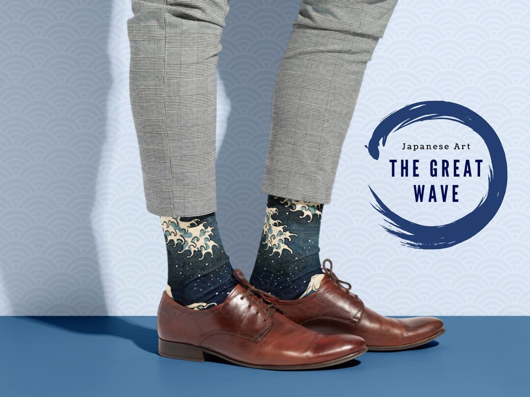 The Great Wave Design Socks by Hokusai | Japanese Art Socks | Japanese ...