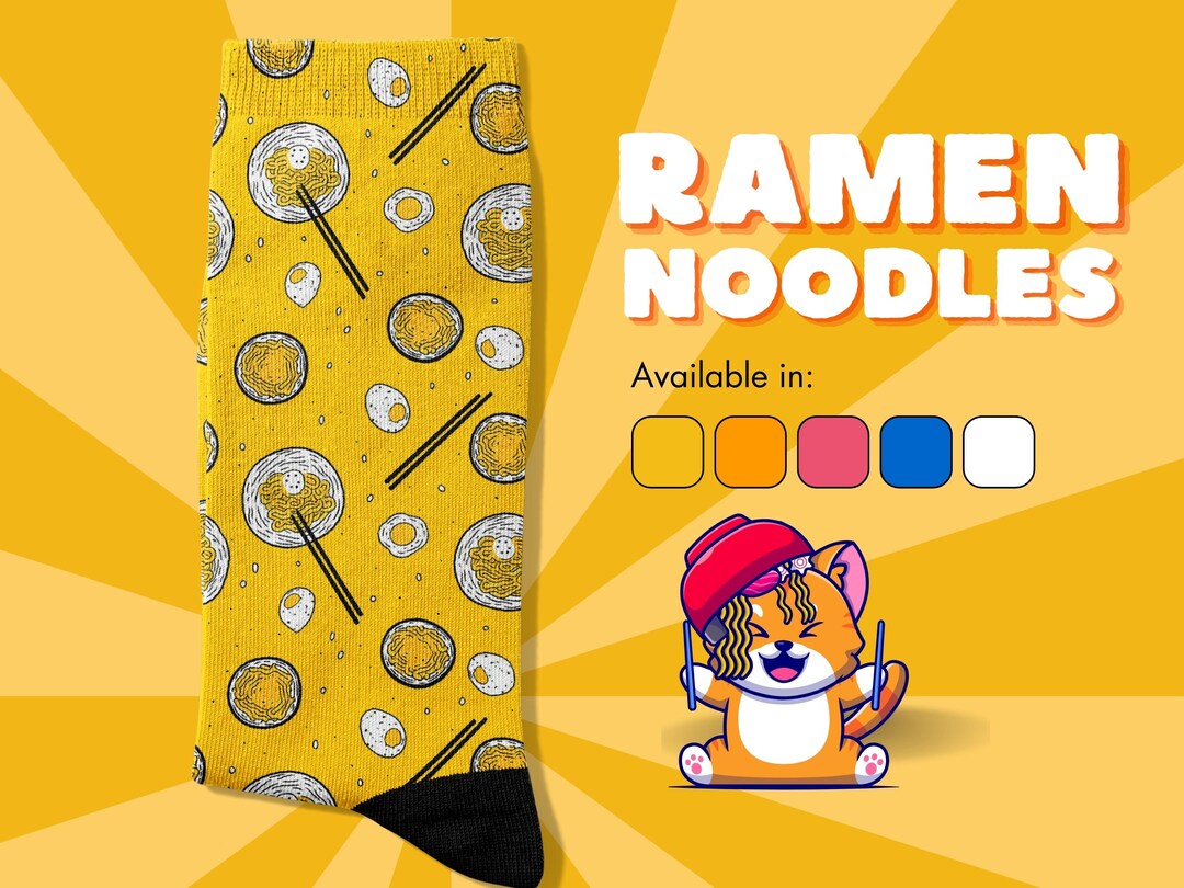Ramen Noodles Socks - Funny and Delicious Food Socks - Japanese Socks ...